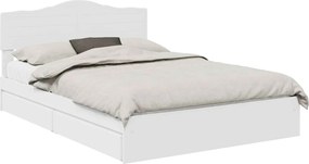 Postel s úložným prostorem Bílá 140 x 190 cm Kompozitní dřevo 3413096