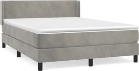 Box spring postel s matrací světle šedá 140x200 cm samet 3130841