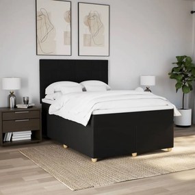 Box spring postel s matrací černá 140x200 cm textil 3293605