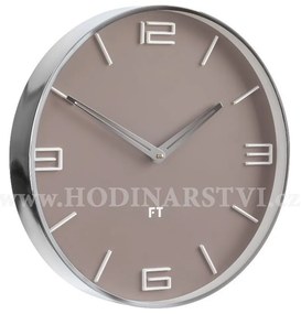 Designové nástěnné hodiny Future Time FT3010BR Flat café latte 30cm