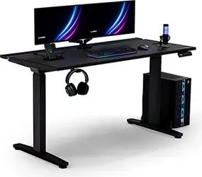 ULTRADESK Vortex černá / Herní stůl / 140,5 x 70 cm / 72-122 cm / nast