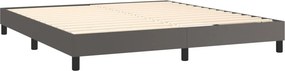 Box spring postel s matrací šedá 180x200 cm umělá kůže 3141021