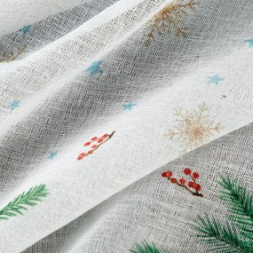 EUROFIRANY KRÁTKÁ VÁNOČNÍ ZÁCLONA NA POUTKÁCH XMAS1 30X150 CM VZOROVANÁ