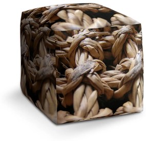 Sablio Taburet Cube Banánové listí: 40x40x40 cm