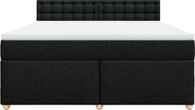 Box spring postel s matrací černá 180x200 cm textil 3286775