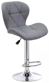 LuxuryForm DESIGN Barová židle LIVIO na stříbrné kulaté podstavě - šedá