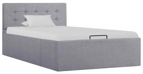 vidaXL Rám postele s úložným prostorem světle šedý textil 100 x 200 cm