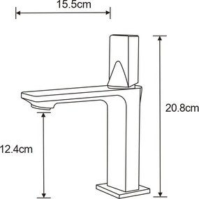Mexen Crux umyvadlová baterie, zlatá, 744400-50