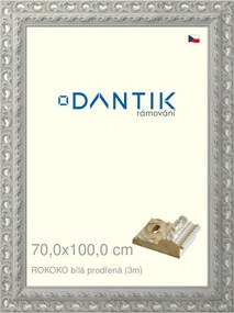 DANTIK rámeček 70x100 | ROKOKO bílá prodřená (Plexi Čiré)