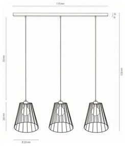 Spot-Light DO19319304 - Lustr na lanku ORAZIO 3xE27/60W/230V borovice