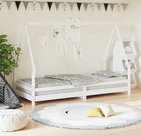 vidaXL Dětská postel 80 x 200 cm masivní borové dřevo [834482] Barva: Bílá