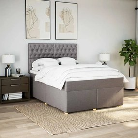 Box spring postel s matrací taupe 140x200 cm textil 3291314