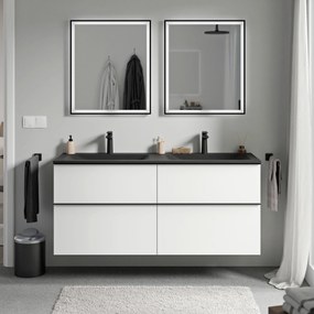 Koupelnová skříňka LAVOA 140 cm s umyvadlem z minerálního odlitku CREAM - možnost volby barvy