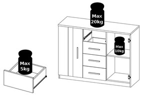 BONO a | komoda K2D4SZ | 120 cm | artisan