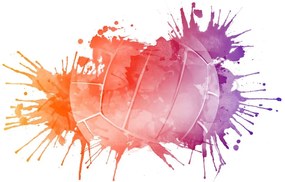 Fototapeta Volejbalový Míč Malovaný Akvarelem Omyvatelný vlies 520x318