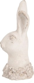 Béžová antik cementová busta králík - 12*10*24 cm