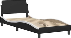 Postel s matrací Dover černá a bílá 80 x 200 cm umělá kůže 3208302