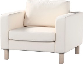 Potah na křeslo IKEA Karlstad, krátký barva béžová látka pletený vzor