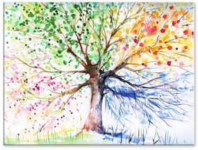 Obraz malovaný strom ročních období Velikost (šířka x výška): 100x75 cm