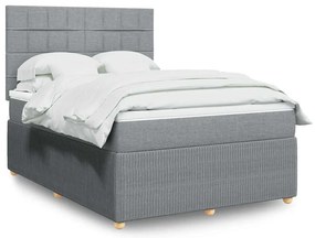 Box spring postel s matrací světle šedá 140 x 190 cm textil 3292051