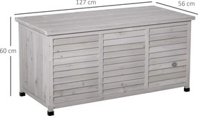 Outsunny zahradní přístřešek na nářadí voděodolný přístřešek z jedlového dřeva odolný velký prostor 127 x 56 x 60 cm šedý