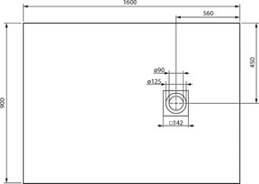 Gelco MITIA 160 x 90 x 3 cm PMC16090 sprchová vanička černá profilovaná