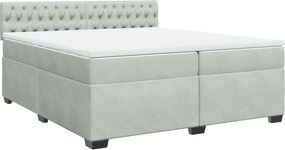 Box spring postel s matrací světle šedá 200x200 cm samet 3288708
