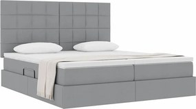 Postel s úložným prostorem Světle šedá 180 x 200 cm Textil 3372197