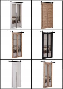 Skládací posuvné dveře QUDIO M2 bílý + dub Craft zlatý 90