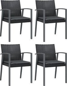 5dílný zahradní jídelní set s poduškami polyratan a ocel 3186995