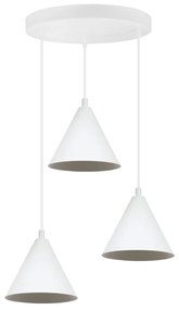 Závěsné svítidlo Soho, 3x bílé kovové stínítko, (fi 14cm),