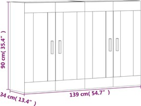 vidaXL Nástěnné skříňky 2 ks kompozitní dřevo [3197901] Barva: bílá s vysokým leskem