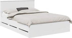 Rám postele se zásuvkou Bílá 140 x 190 cm Inženýrské dřevo 3407977
