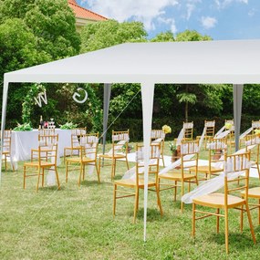 Costway Párty stan 3 m x 6 m Vodotěsný s provazy v bílé barvě, bílý