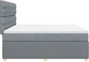 Box spring postel s matrací světle šedá 200 x 200 cm textil 3294470