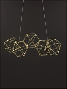 LED lustr Nebula 84 zlatá