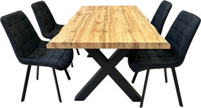 Vikio Jídelní set pro 4 osoby 140x90 cm dub-černá VJS114-41C