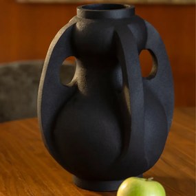 Černá hliníková váza DUTCHBONE THIAGO 27 cm