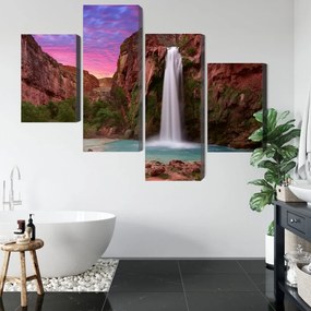 Vícedílný obraz Vodopády Havasupai Nedostatek Nedostatek Přírodní plátno 240x150