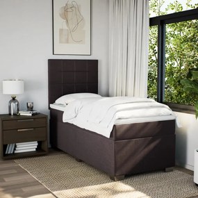 Box spring postel s matrací tmavě hnědá 90x200 cm textil 3290374