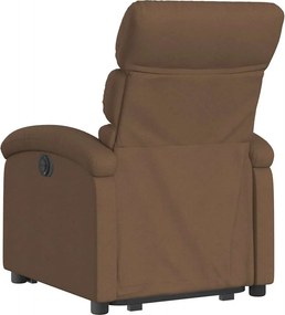 Zvedací polohovací křeslo hnědé textil 3203982