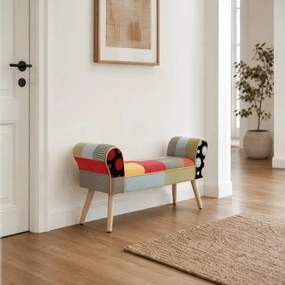 Taburet AK-131 PW2, vícebarevná, látka (103 x 31) cm