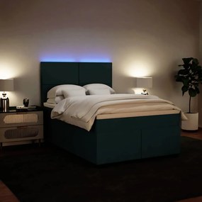 Box spring postel s matrací tmavě zelená 140x200 cm samet 3293227