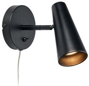 Nástěnná bodovka Crest kov černá kolébkový vypínač