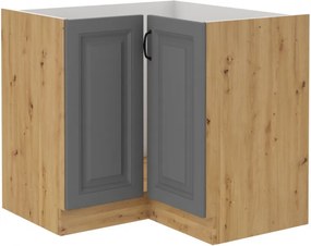 Kuchyňská skříňka Stilo 90x90 DN 1F BB korpus dub artisan, dvířka šedá DUST
