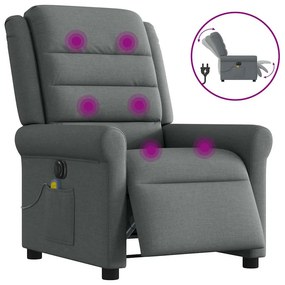 Elektrické masážní polohovací křeslo tmavě šedé textil 3303305