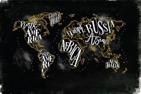 Tapeta trendová mapa světa - 300x200 cm
