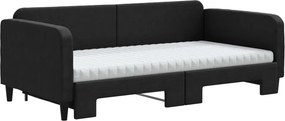 Válenda s přistýlkou a matracemi černá 100 x 200 cm textil 3196841