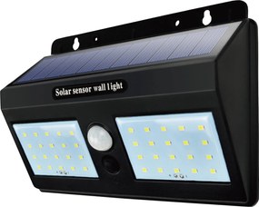 Duwi Solární LED svítidlo TWIN se senzorem, 4 W, IP44, černá, 19,5 x 11,9 cm