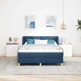 Postel s boxspringem s čelo Modrá 140 x 190 cm textil 3340212